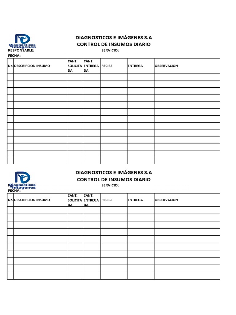 Formato Pedido Insumos | PDF