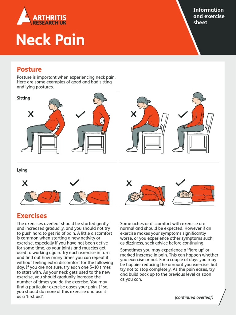 Neck Pain Exercise Sheet | PDF | Anatomical Terms Of Motion | Dance Science