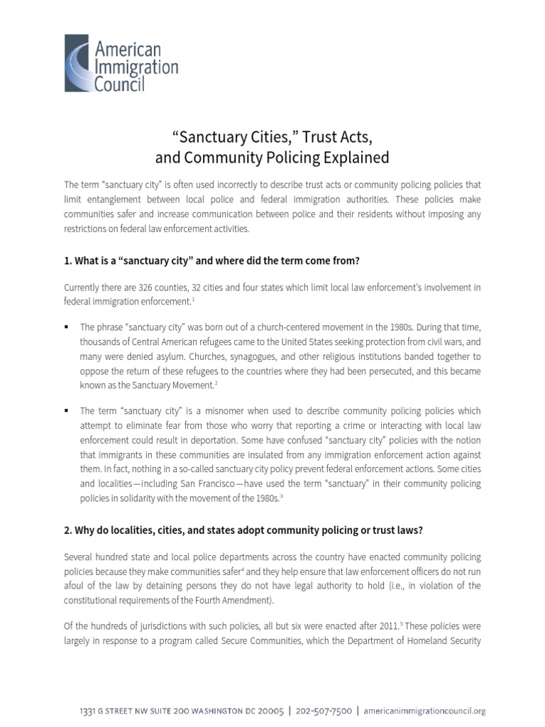 R. (AIC) Sanctuary - Cities - Trust - Acts - and - Community - Policing ...