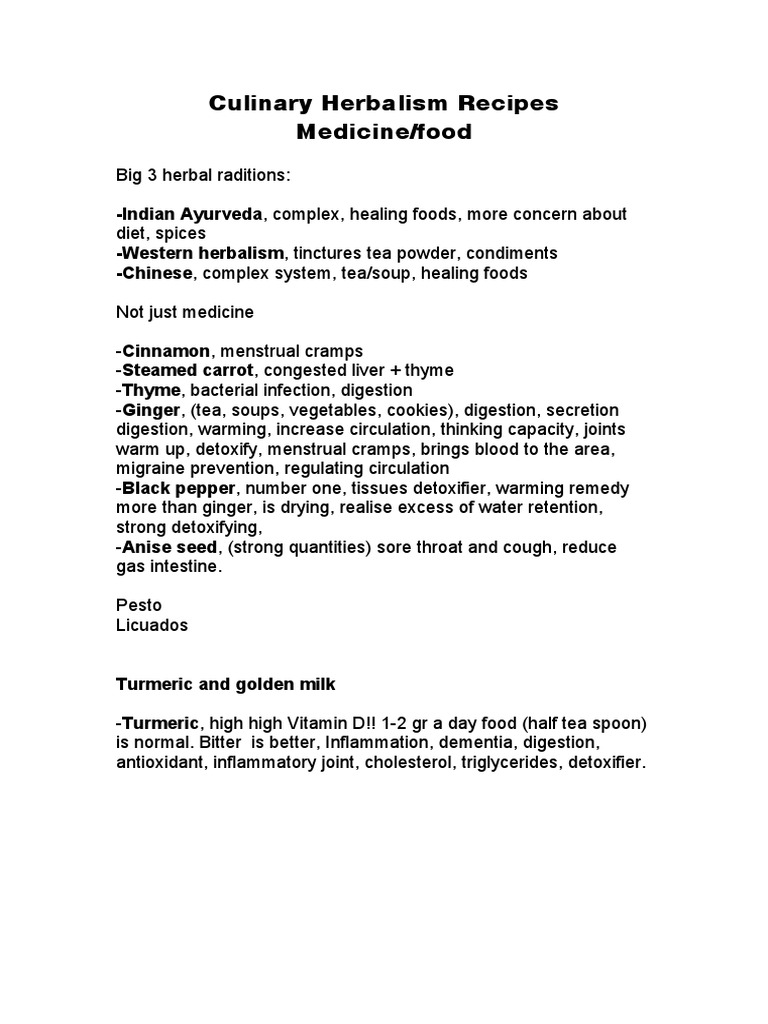Culinary Herbalism: Healing Recipes | PDF | Wellness