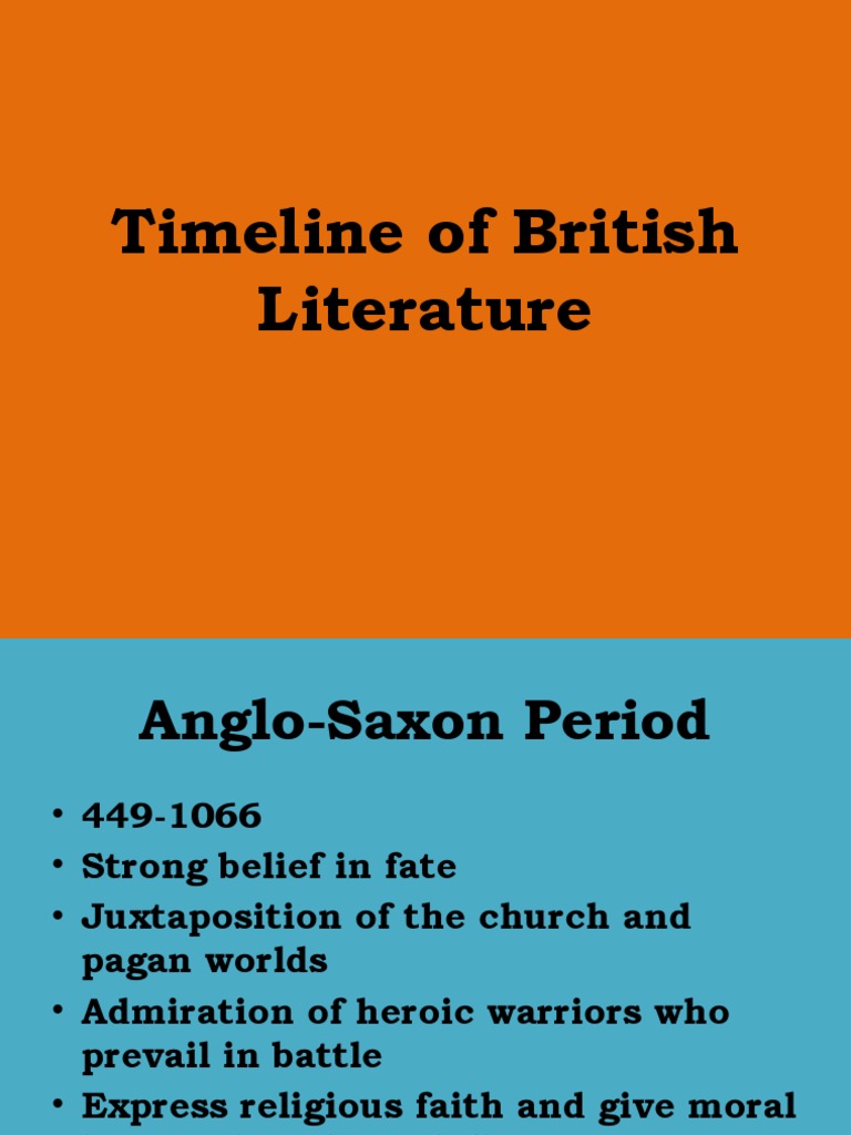 Timeline of British Literature | PDF | Anglo Saxons | Romanticism
