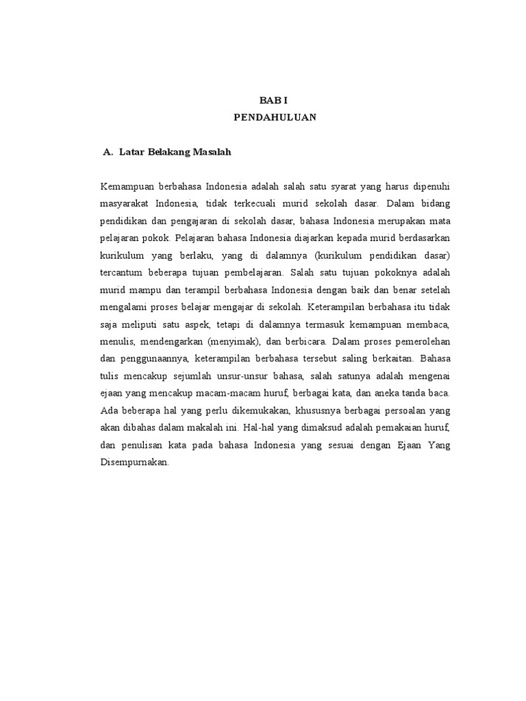 Materi Penulisan Huruf Dan Kata | PDF