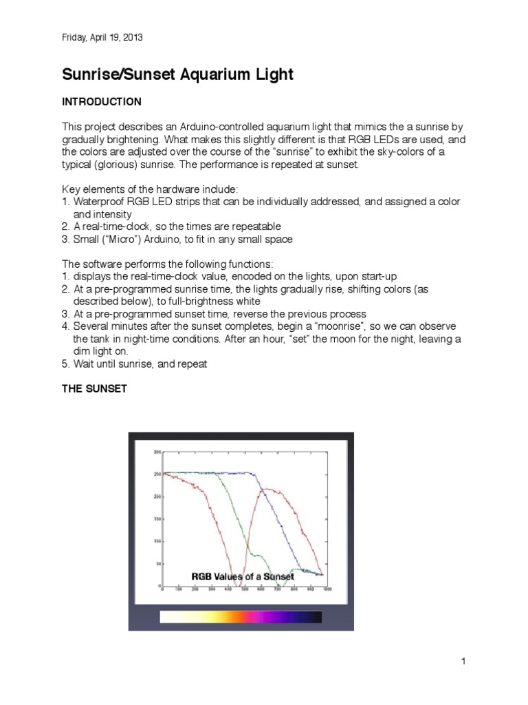 Sunrise/Sunset Aquarium Light: Friday, April 19, 2013 | PDF | Rgb Color Model | Arduino