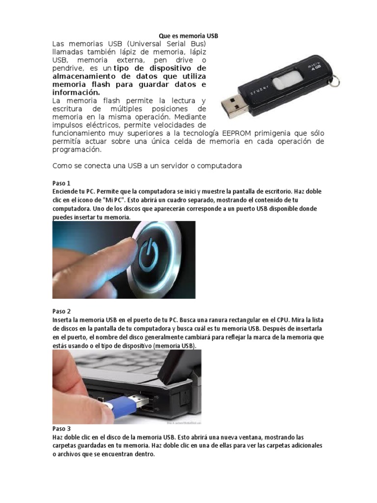 Que Es Memoria USB | PDF | Almacenamiento de datos de la computadora ...