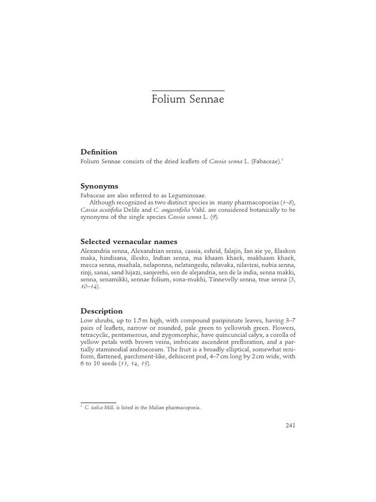 Benefits and Uses of Folium Sennae | PDF | Clinical Medicine | Medical ...
