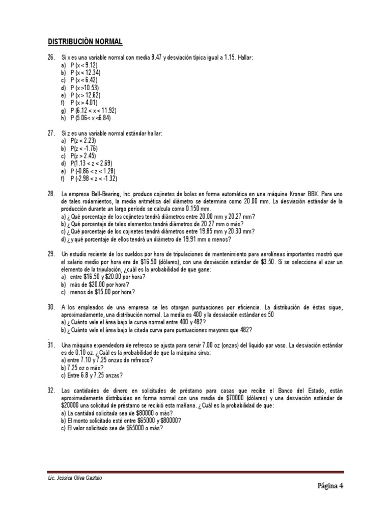 3.ejercicios Dist - Normal PDF | PDF | Enseñanza de matemática