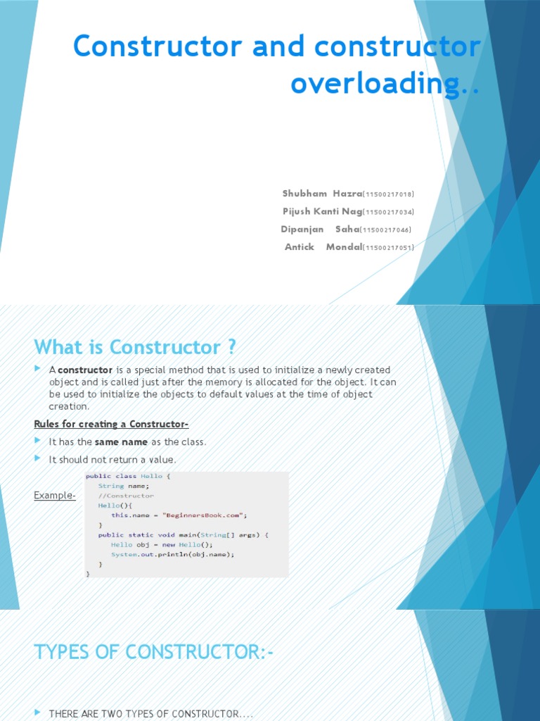 Constructor And Overloading 11 Pdf Constructor Object Oriented Programming Programming 