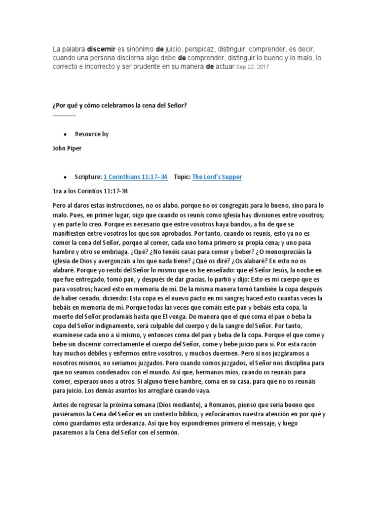 La importancia de discernir correctamente el significado y propósito de ...