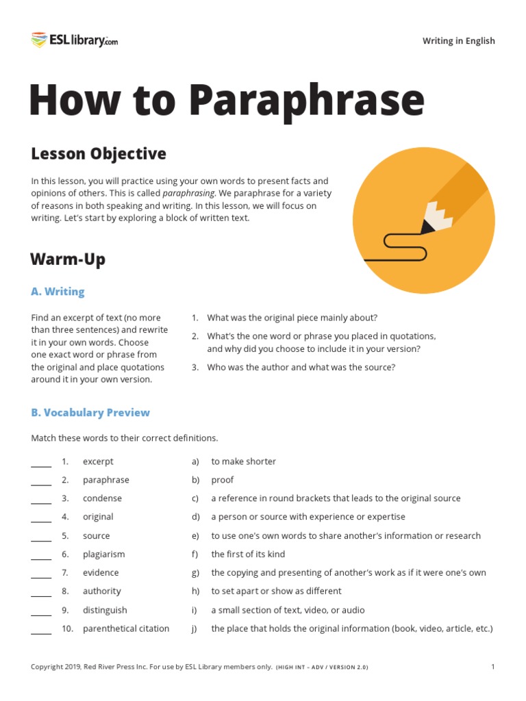 How To Paraphrase | PDF | Citation | English Language