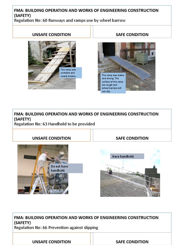 Regulation No: 60 Runways and Ramps Use by Wheel Barrow | PDF | Scaffolding