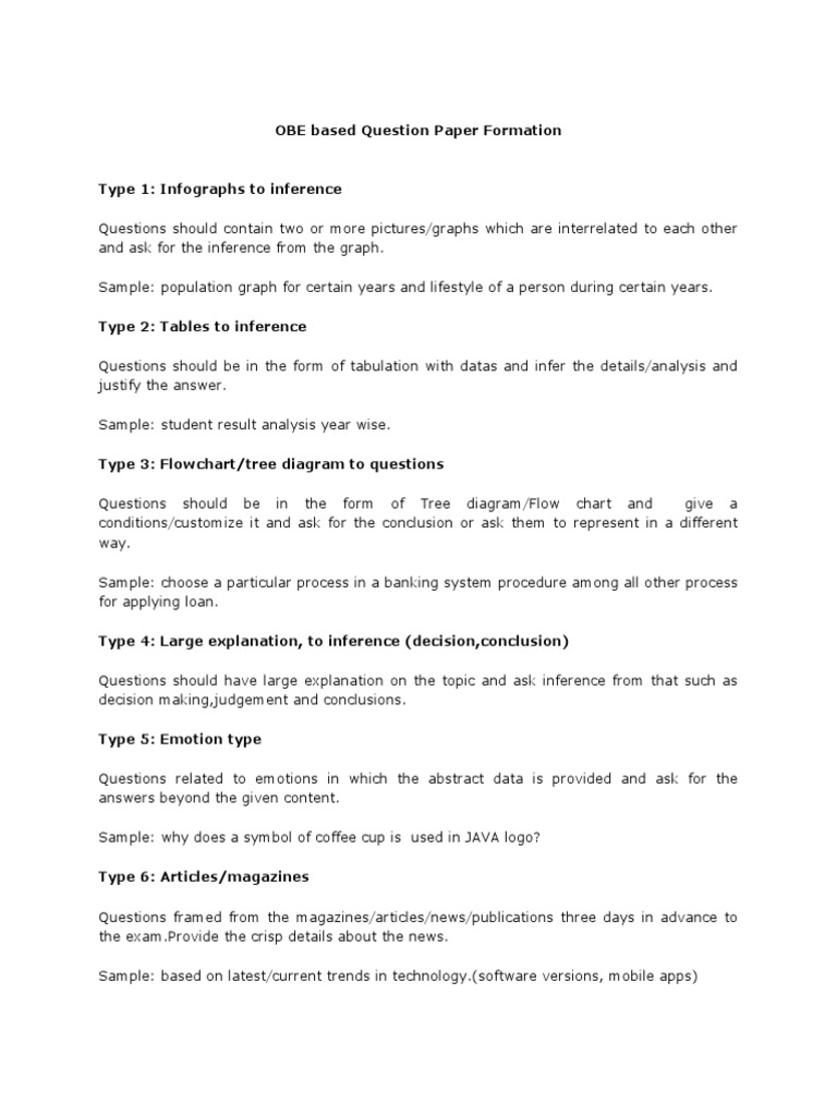 OBE Based Question Paper Formation | PDF | Computing | Cognitive Science