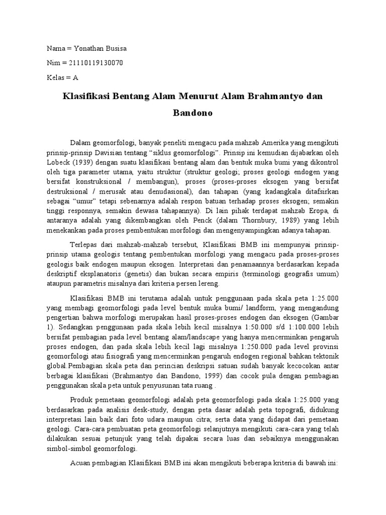 Klasifikasi Bentang Alam | PDF