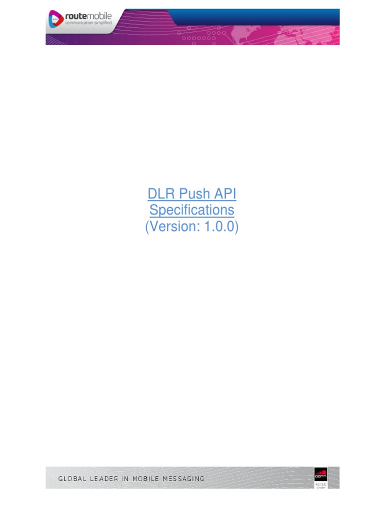 DLR Push API Specifications (Version 1.0.0) PDF | PDF | Hypertext ...