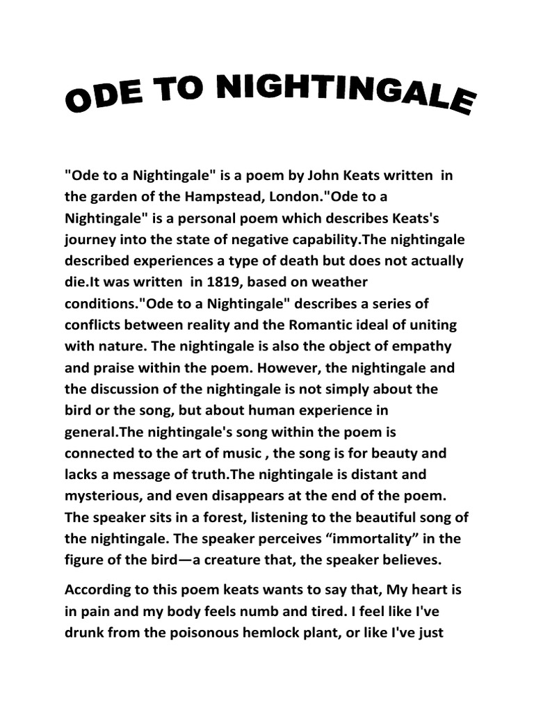 Ode To A Nightingale | PDF