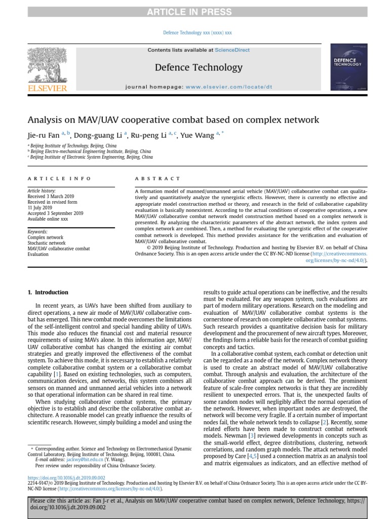 Analysis On MAV UAV Cooperative Combat Based On Complex - 2019 ...