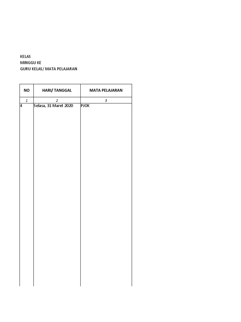 Contoh Laporan KBM Daring | PDF