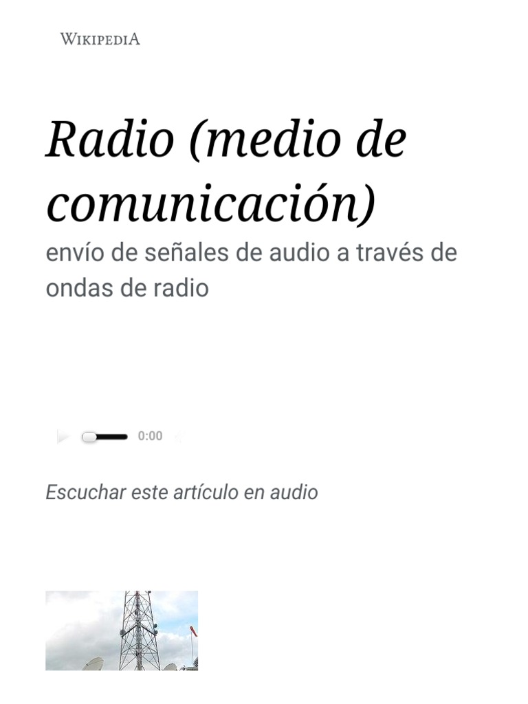 Radio (Medio de Comunicación) - Wikipedia, La Enciclopedia Libre PDF ...