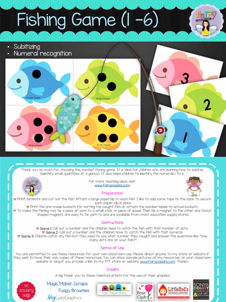 Fishing Game (1 - 6) : - Subitizing - Numeral Recognition | PDF | Home ...