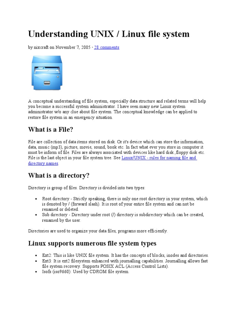 Understanding UNIX | PDF | File System | Computer File