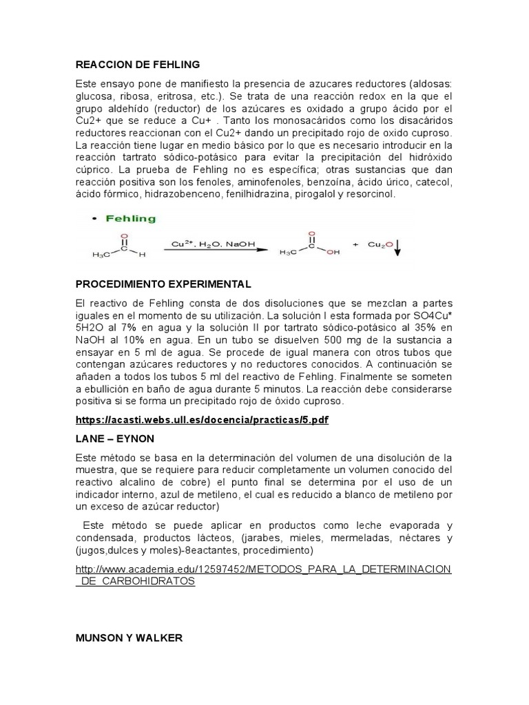 Reaccion de Fehling | PDF | Carbohidratos | Sacarosa