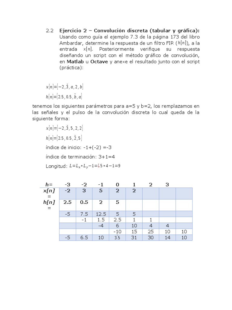 Convolución Discreta en MATLAB | PDF
