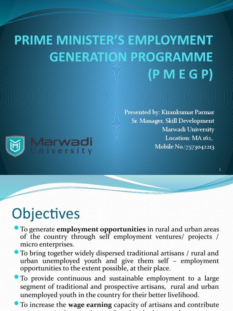 Prime Minister'S Employment Generation Programme (Pmegp) | PDF ...