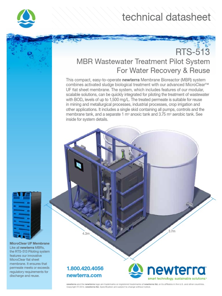 Technical Datasheet: MBR Wastewater Treatment Pilot System For Water ...