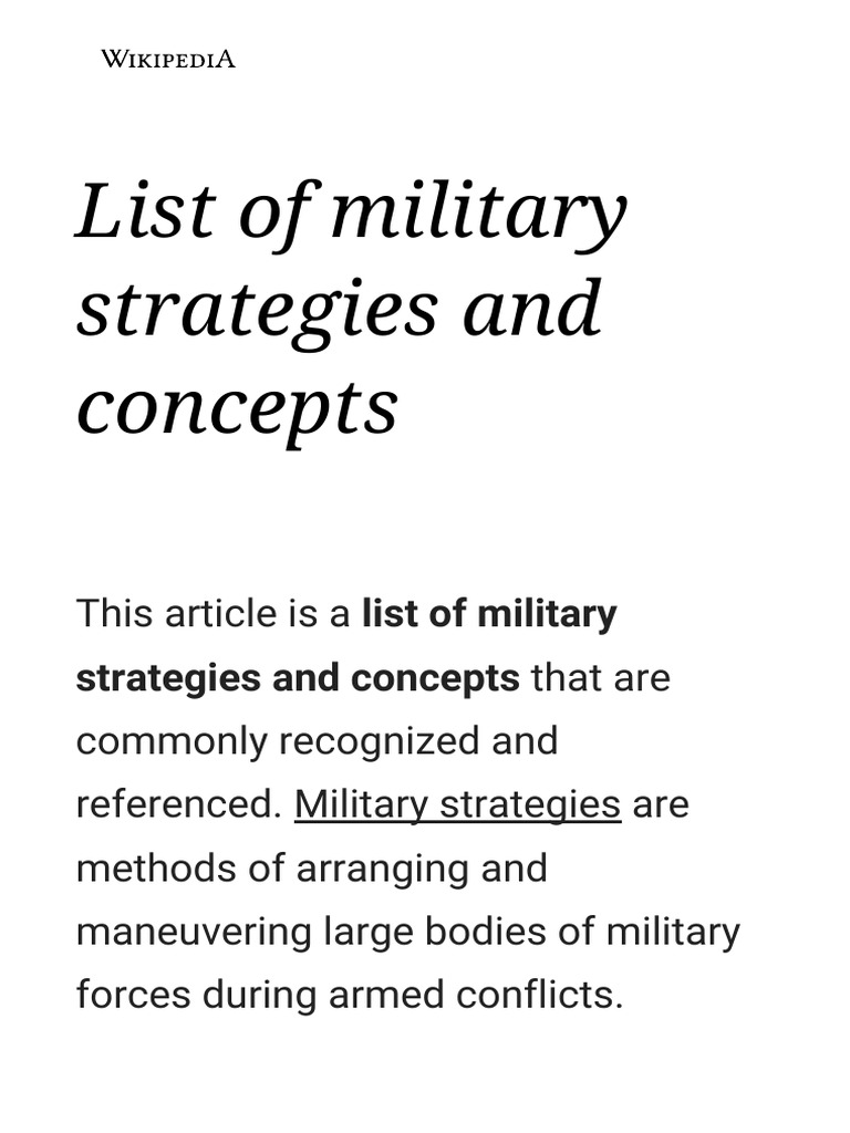 List of Military Strategies and Concepts - Wikipedia | PDF | Military ...