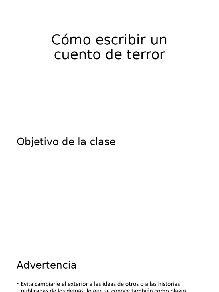 Cómo escribir un cuento de terror | PDF