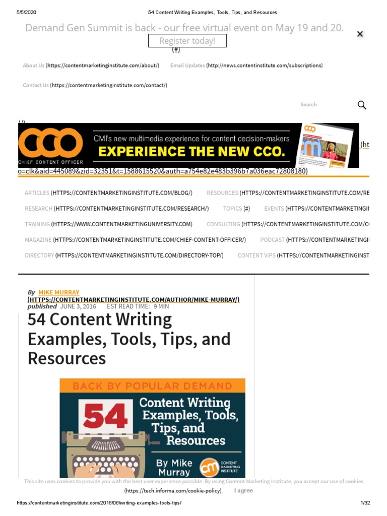 54 Content Writing Examples, Tools, Tips, and Resources | PDF | Search ...