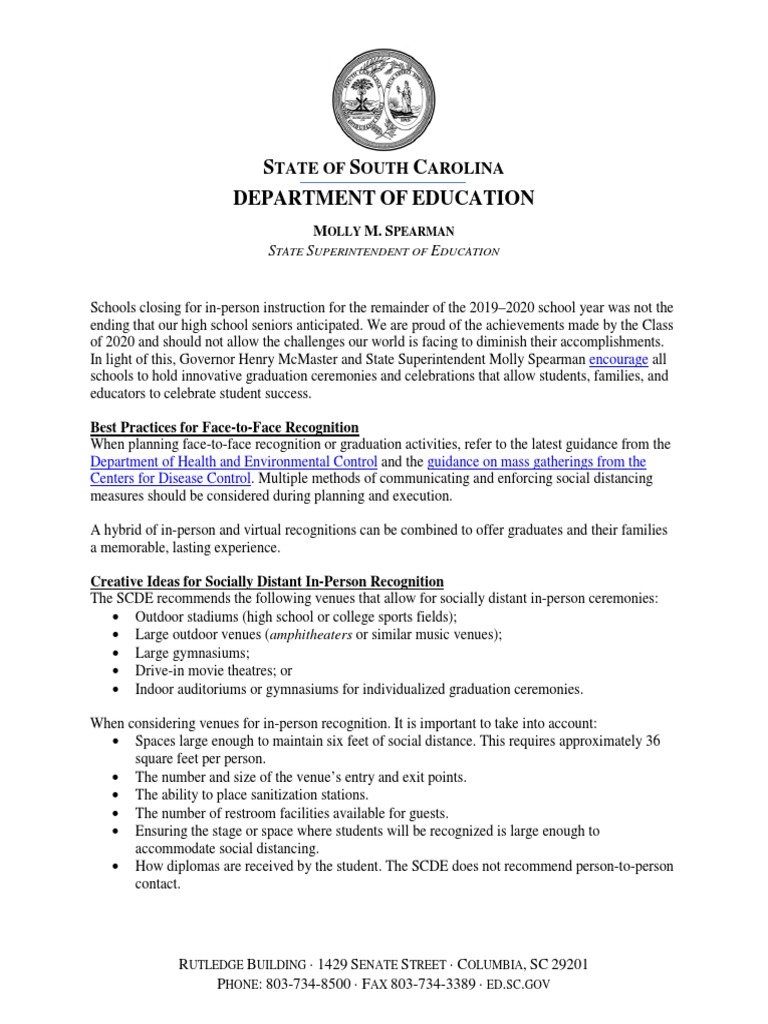 South Carolina Graduation Best Practices | PDF