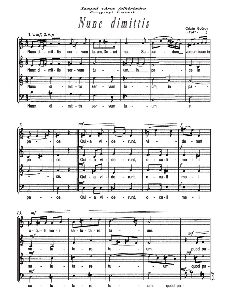 Nunc Dimittis Orbán PDF | PDF