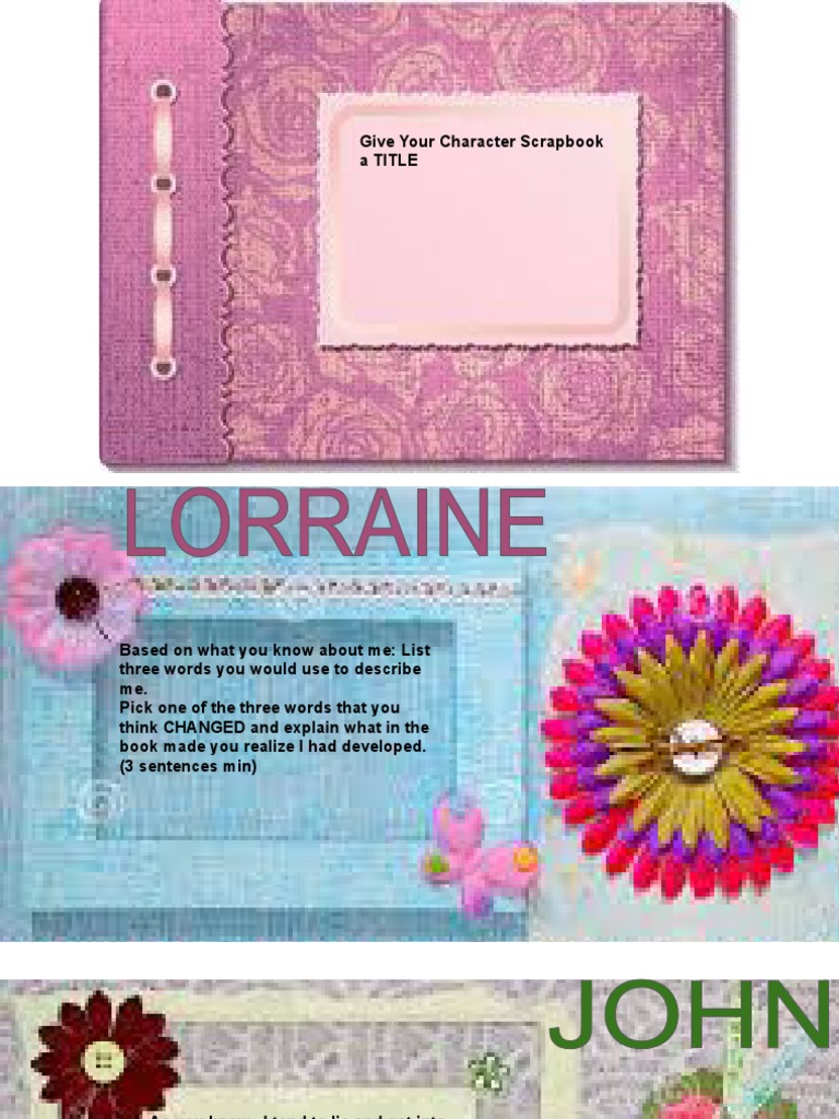 Character Scrapbook Project 1 | PDF