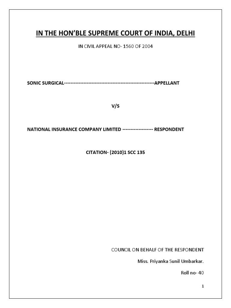 In The Hon'Ble Supreme Court of India, Delhi | PDF | Appeal | Lawsuit
