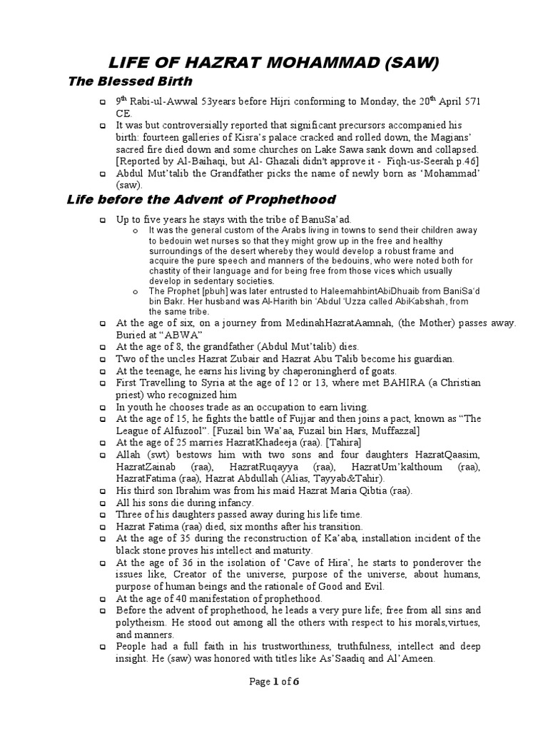 13-15. Life of Prophet (Saw) | PDF | Medina | Muhammad
