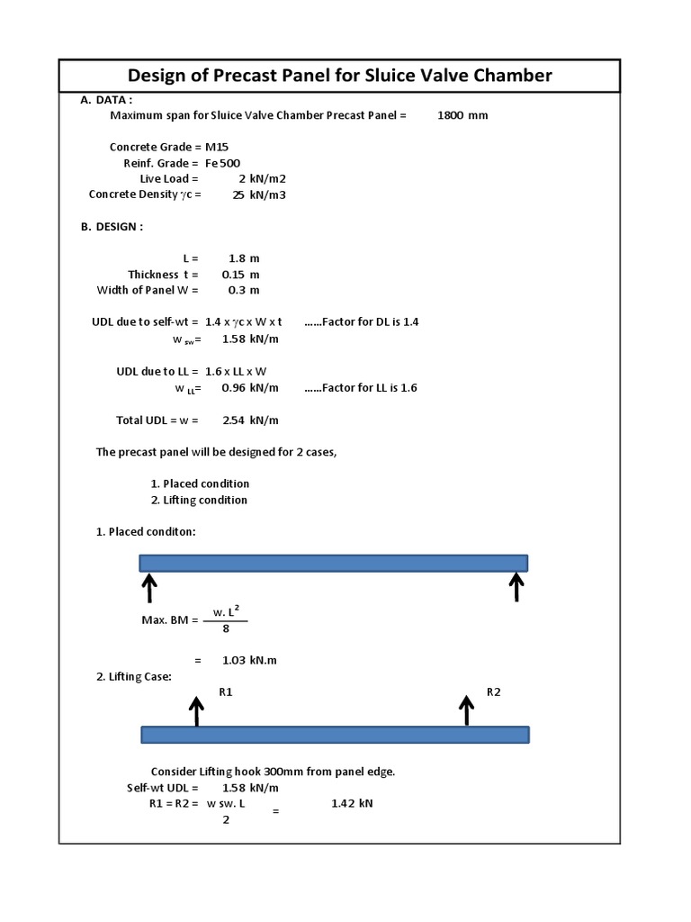 2.0 Sluice Valve Chamber Precast Panel Design | PDF | Masonry ...