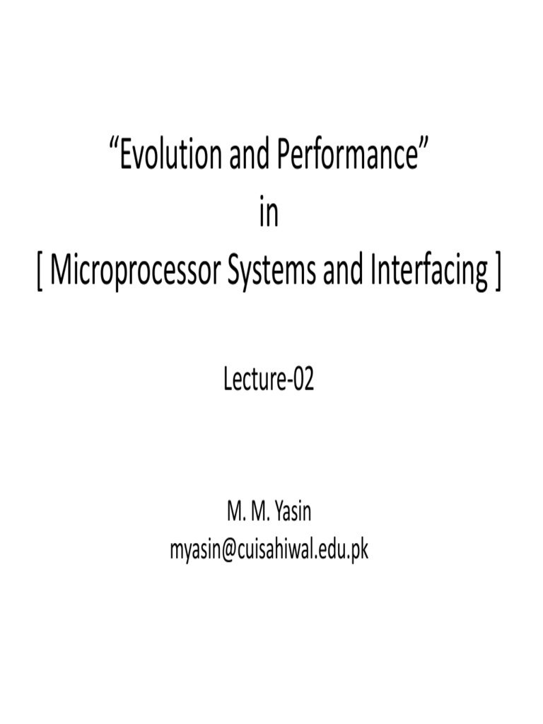 "Evolution and Performance" in (Microprocessor Systems and Interfacing ...
