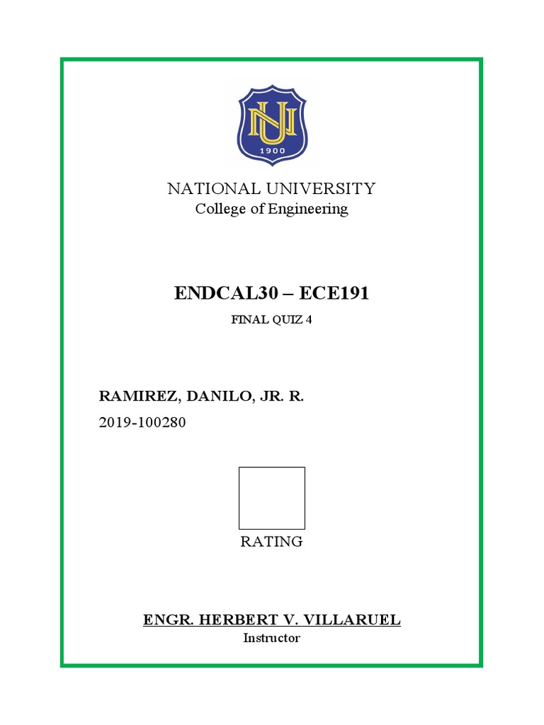 Cover-Page - ECE191 (1) Diff Cal | PDF