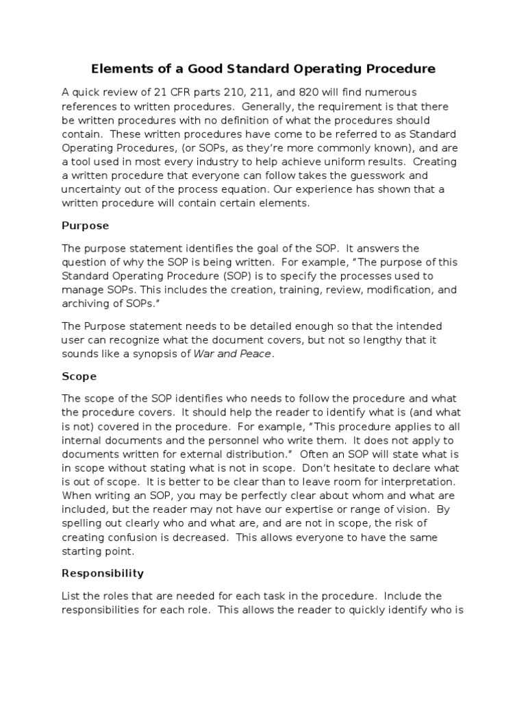 Elements of A Good SOP | PDF | Scope (Computer Science) | Business