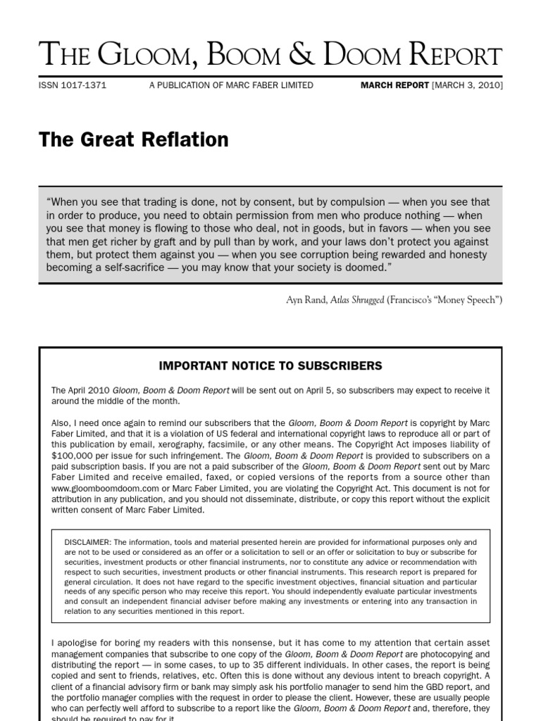 IL - Gloom, Boom & Doom Report - March 2010 | PDF | Hanoi | Vietnam