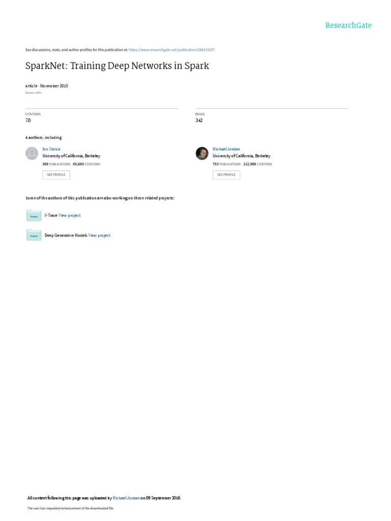 SparkNet: Deep Learning in Spark | PDF | Apache Spark | Parallel Computing