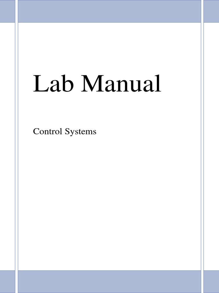 Lab Manual Control Systems Final | PDF | Control Theory | Matlab
