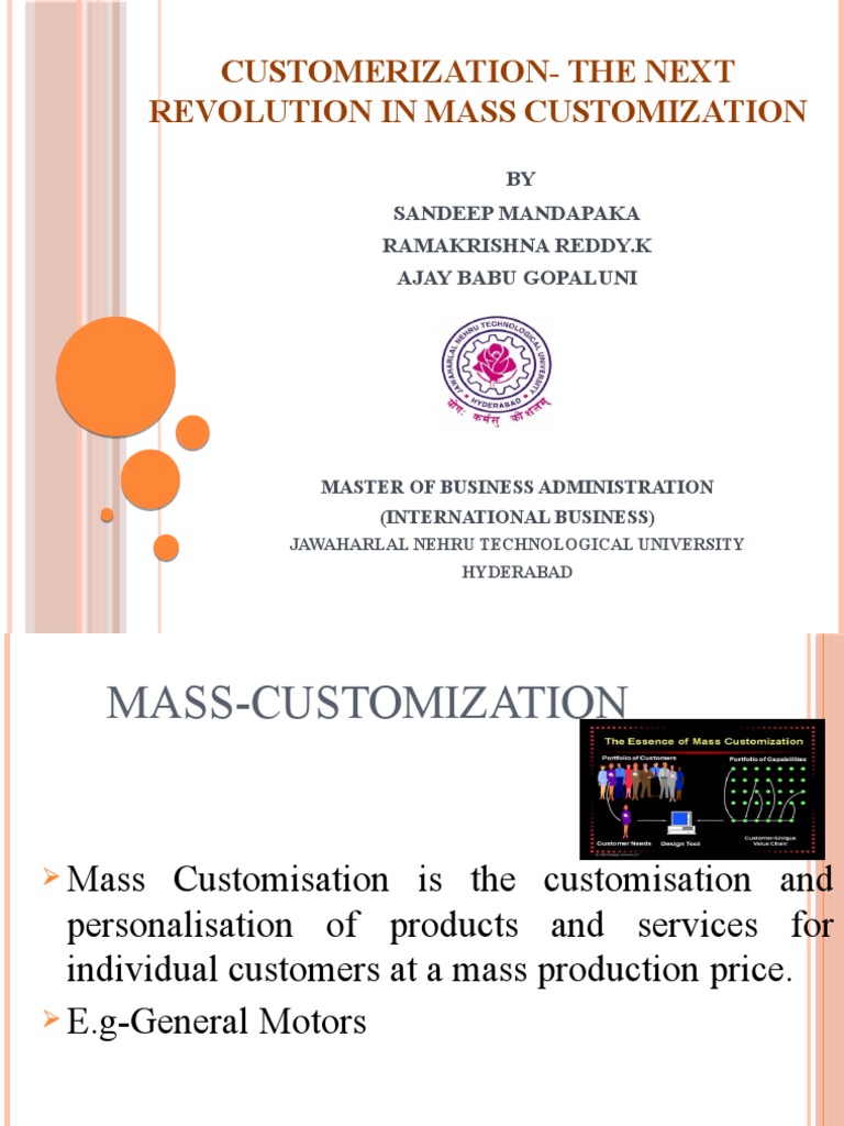 Customerization-The Next Revolution in Mass Customization: BY Sandeep ...