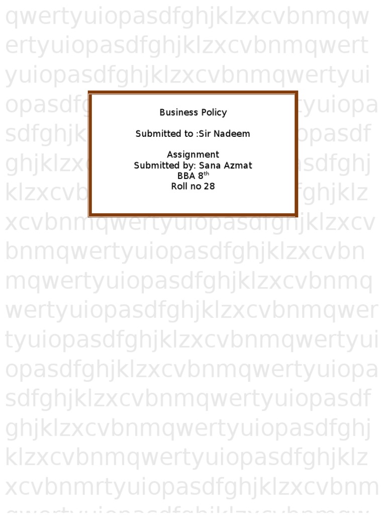 Business Policy | PDF