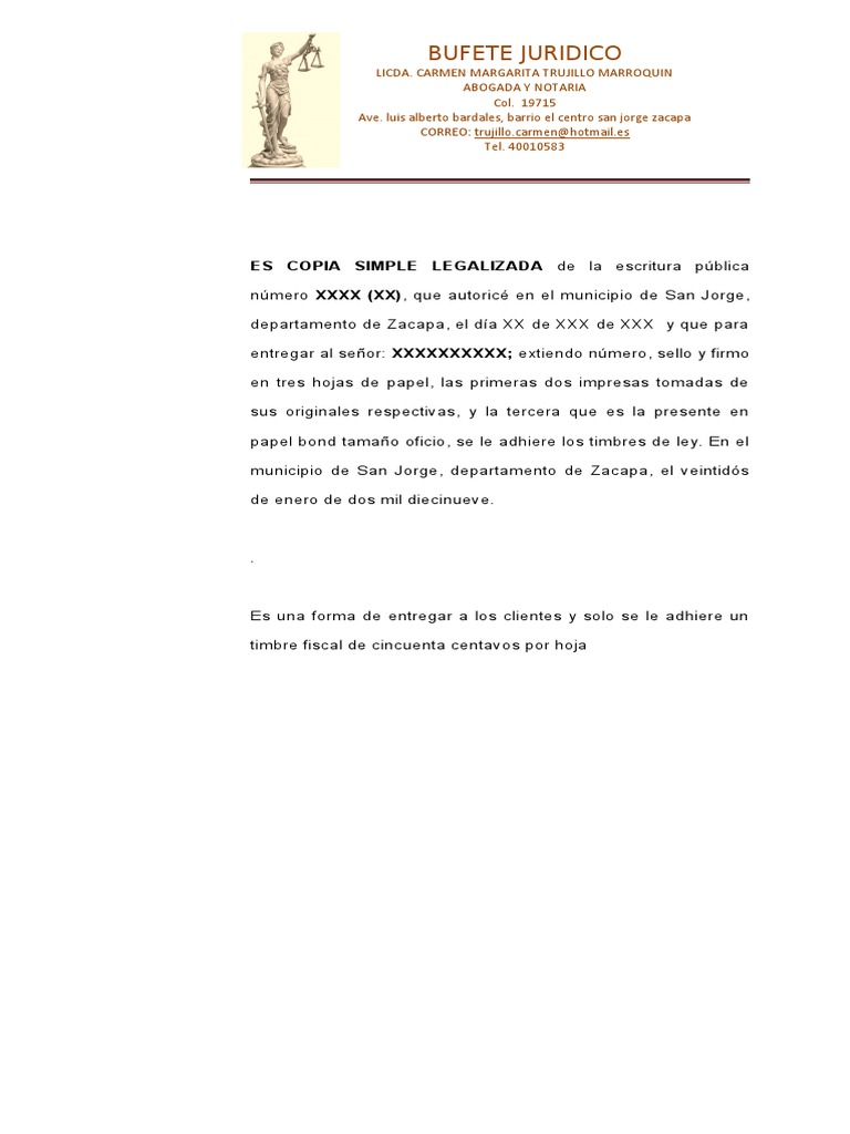 2019 Copia Simple Legalizada | PDF