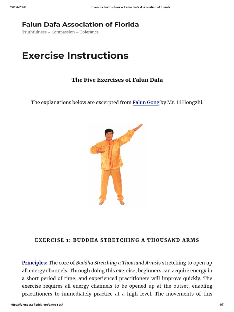 Falun Dafa Exercise Instructions | PDF | Religious Behaviour And Experience
