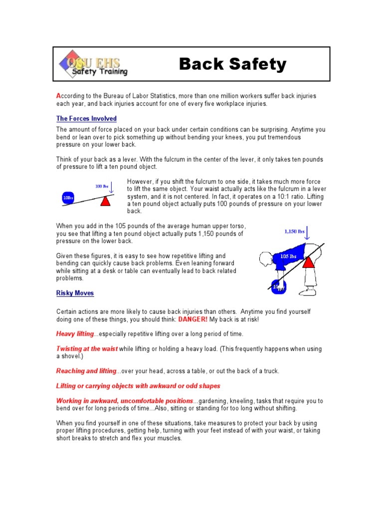 Back Safety PDF | PDF | Lever | Foot