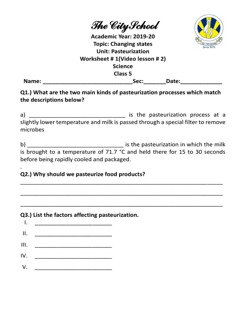 Malik Farrukh - Pasteurization Worksheet 1 PDF | PDF | Business ... Malik Farrukh - Pasteurization Worksheet 1 PDF | PDF | Business ...