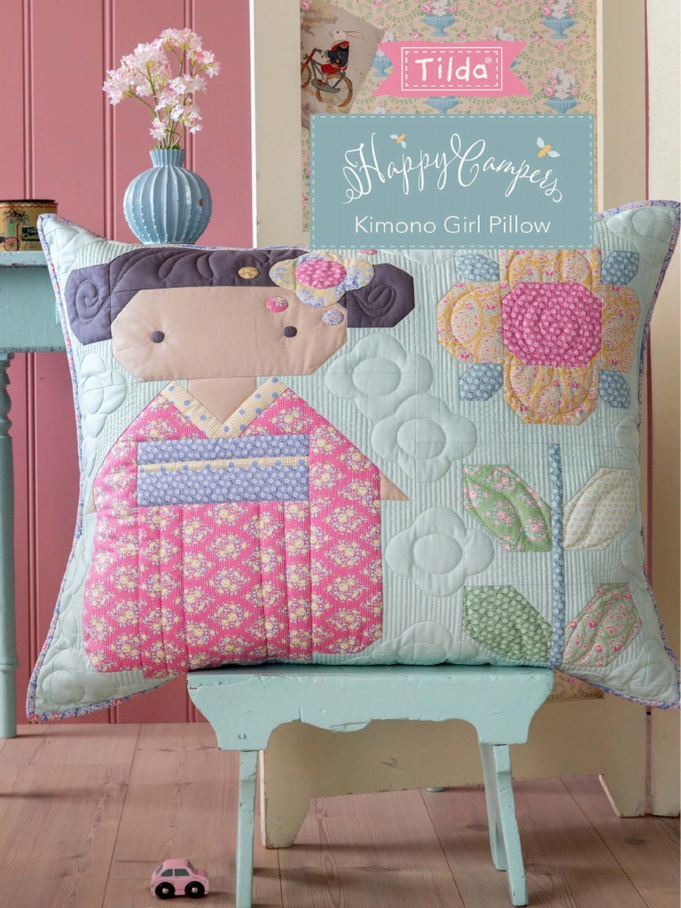 Kimono Girl Pillow | PDF | Patchwork | Seam (Sewing)