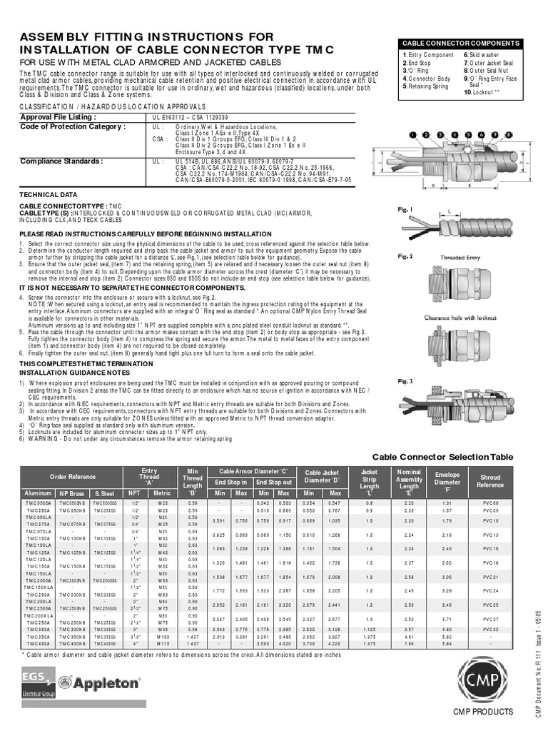 CMP TMC Installation Fitting Instructions FI 111 Issue 1 05 - 05 PDF ...